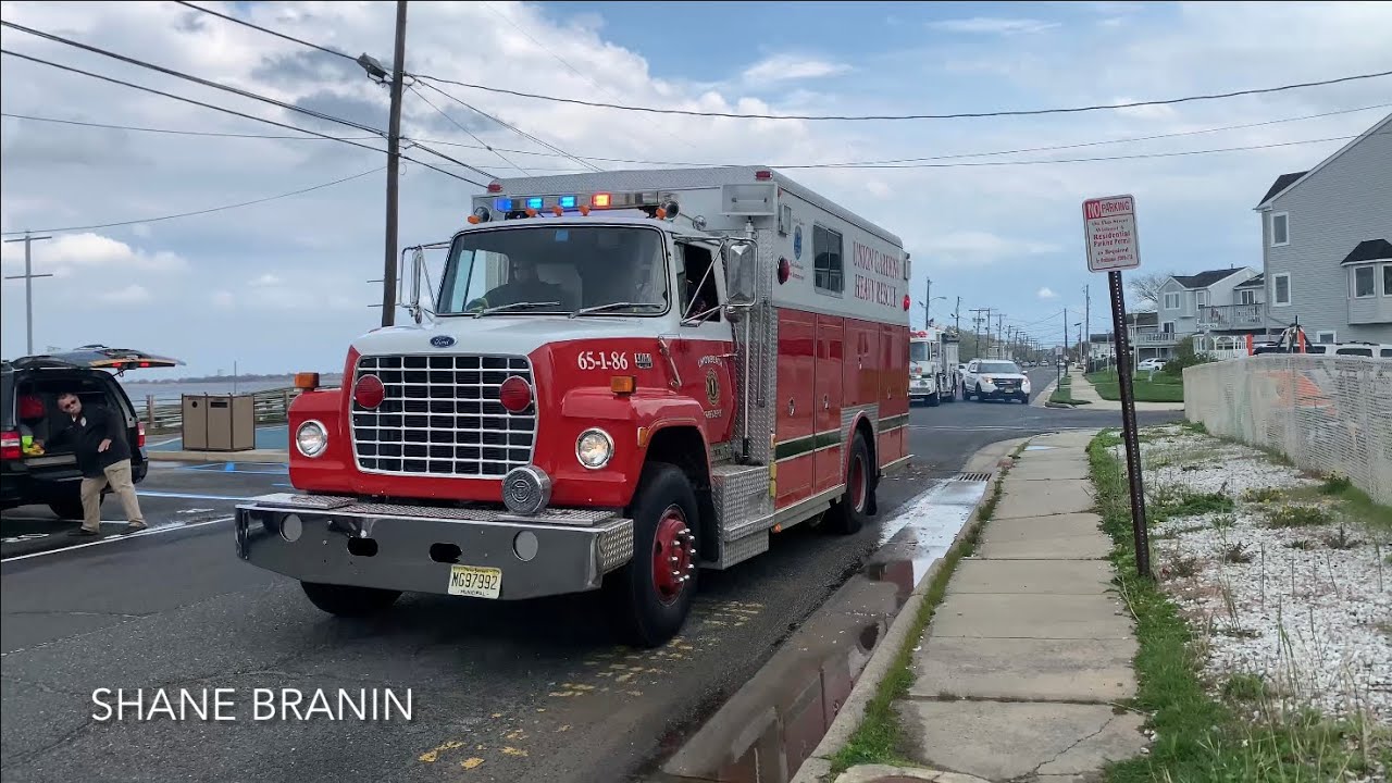 Union Beach Fire Department Rescue 65-1-86 Responding 4/21/21 - YouTube