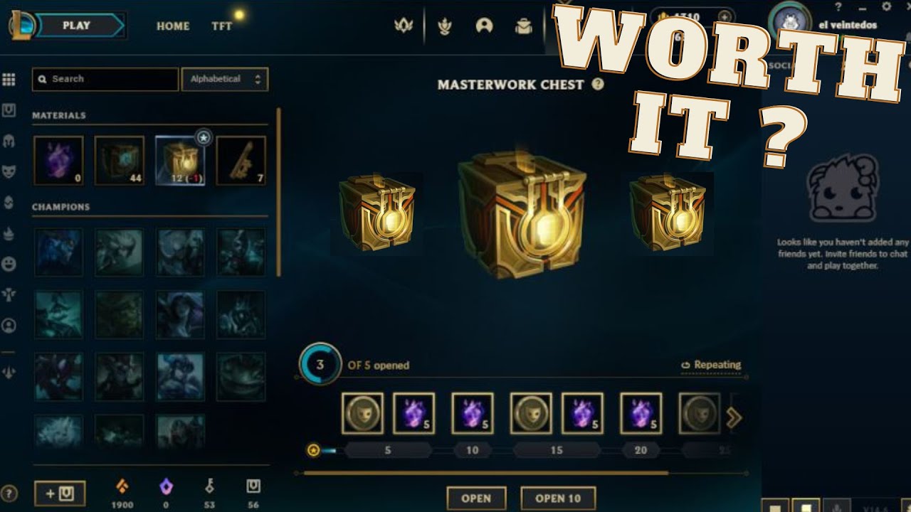 Opening 57 Master Work & Hextech Chest and re-rolling it. (worth it ?) - YouTube