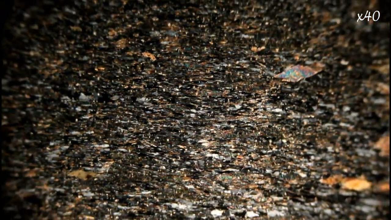 Observation d'un schiste au microscope polarisant - YouTube