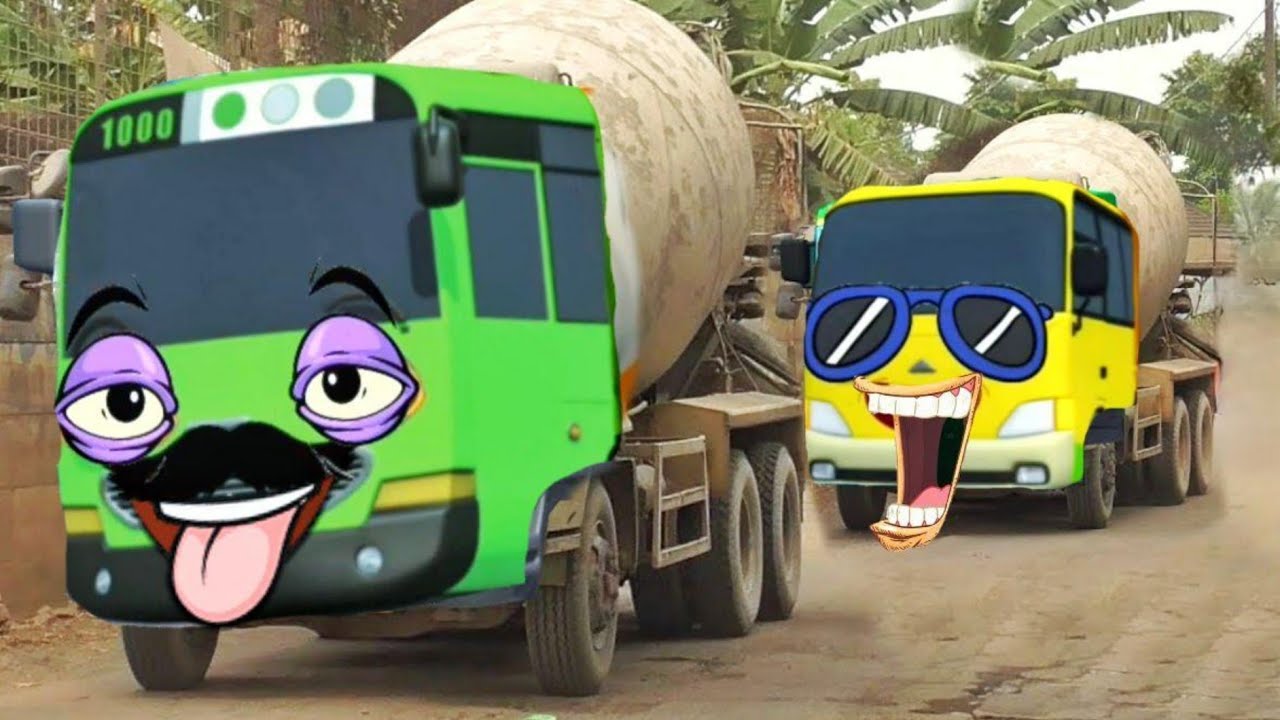 Bus Telolet Basuri Tayo Lewat Tol Kejar Truk Oleng, Dump Truck, Truk ...