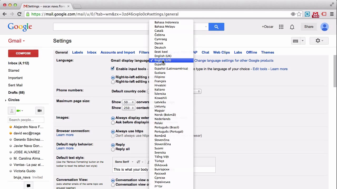 ¿CÓMO CAMBIAR EL IDIOMA DE GMAIL? - YouTube