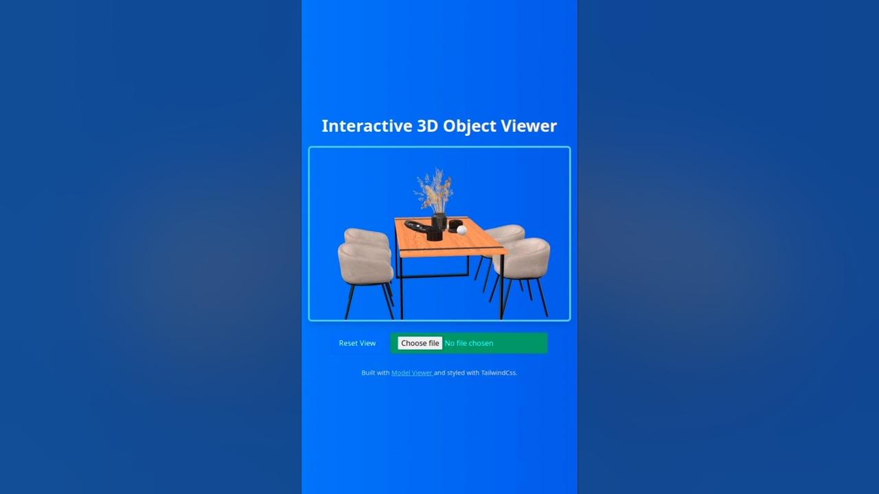 3D Model Viewer with Model Viewer & Tailwind CSS #3dmodel #coding #javascript #programming #tips ...