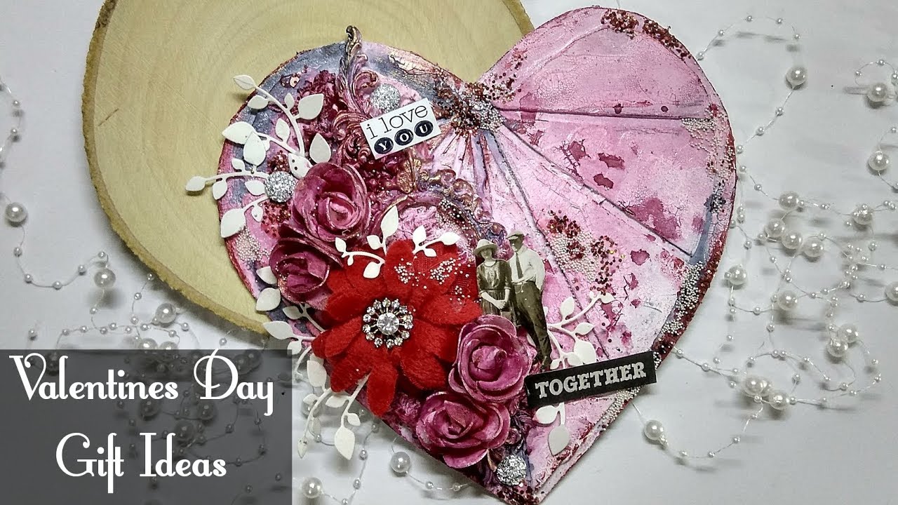 Heart Mixed Media Canvas Tutorial | Mixed Media for beginners - YouTube