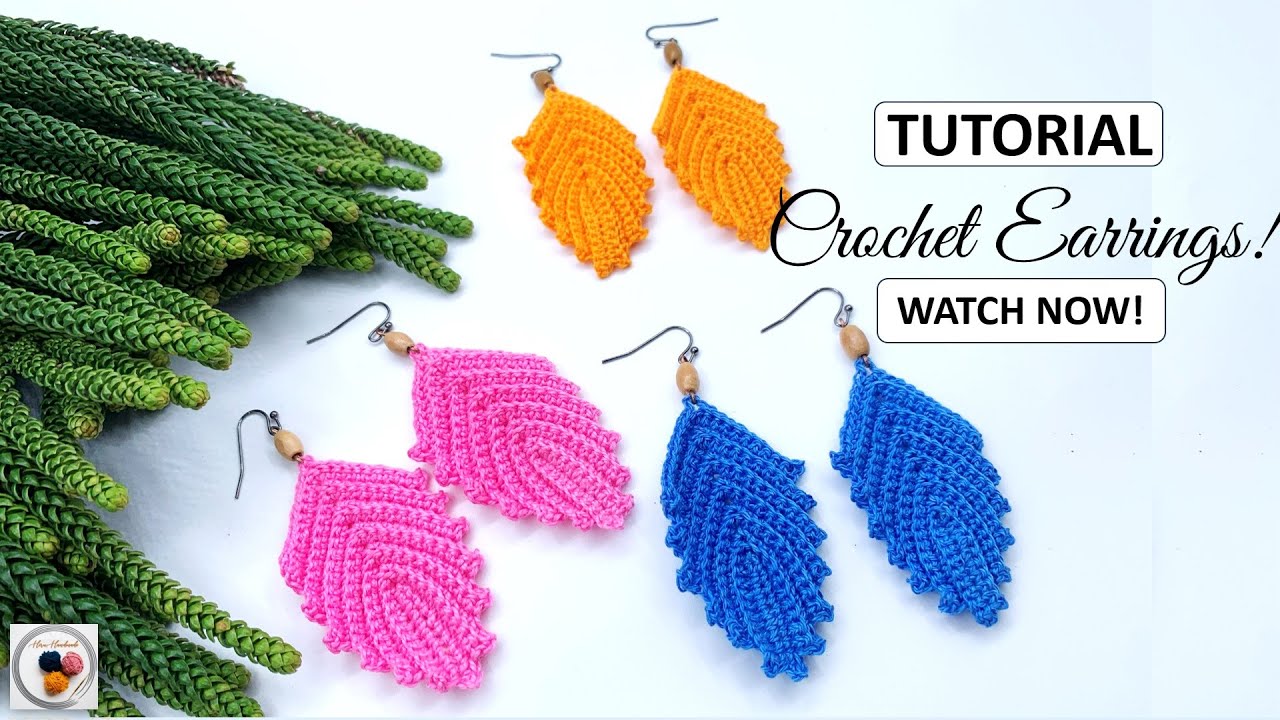 Easy Crochet Leaf Earrings | Beginner-Friendly Pattern Tutorial - YouTube