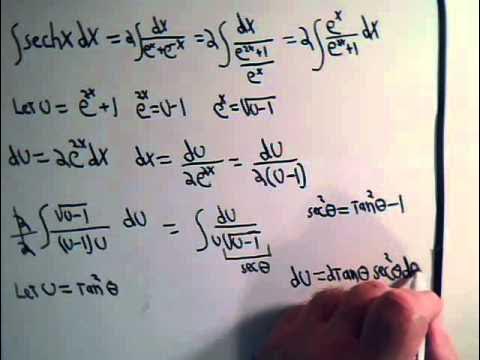 Hyperbolic Integrals Example 2 Part 1 - YouTube