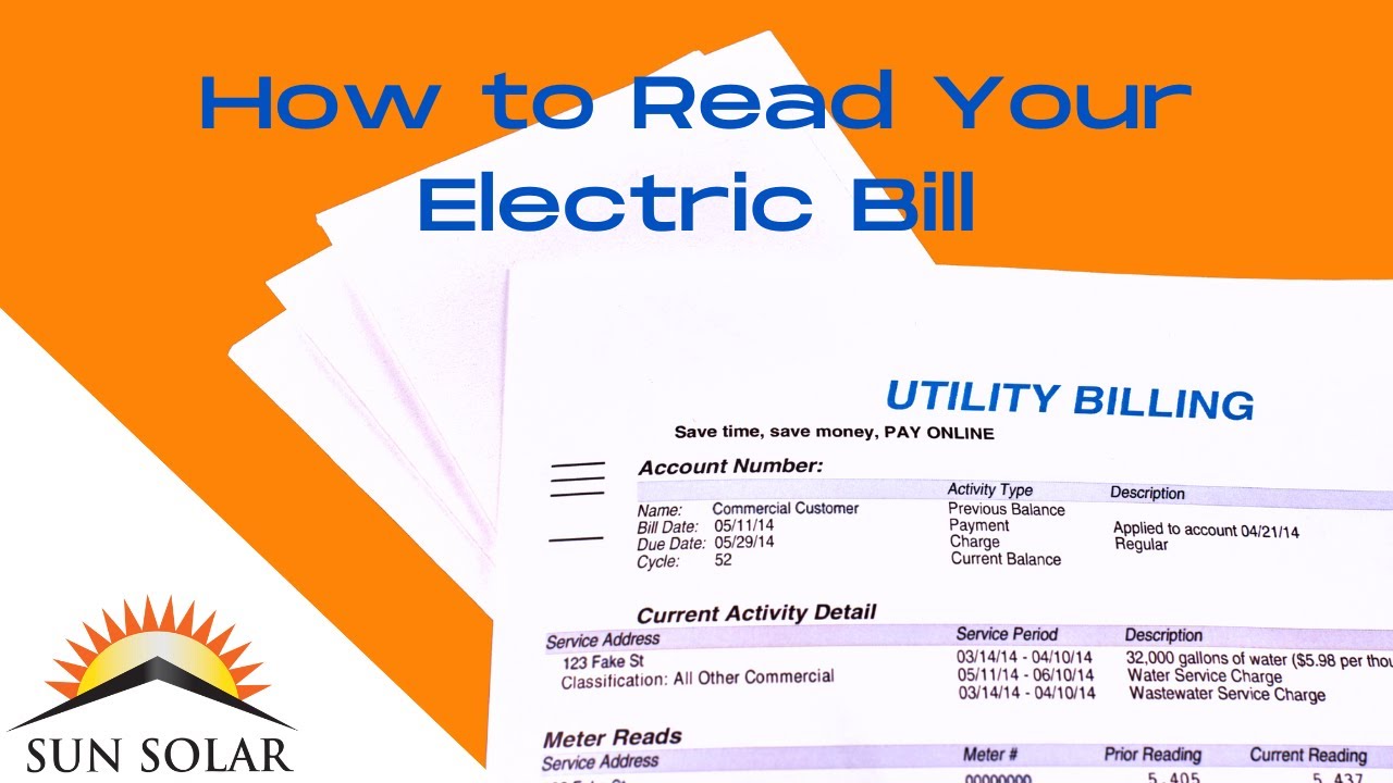 How To Read Your Electric Bill - By Sun Solar - YouTube