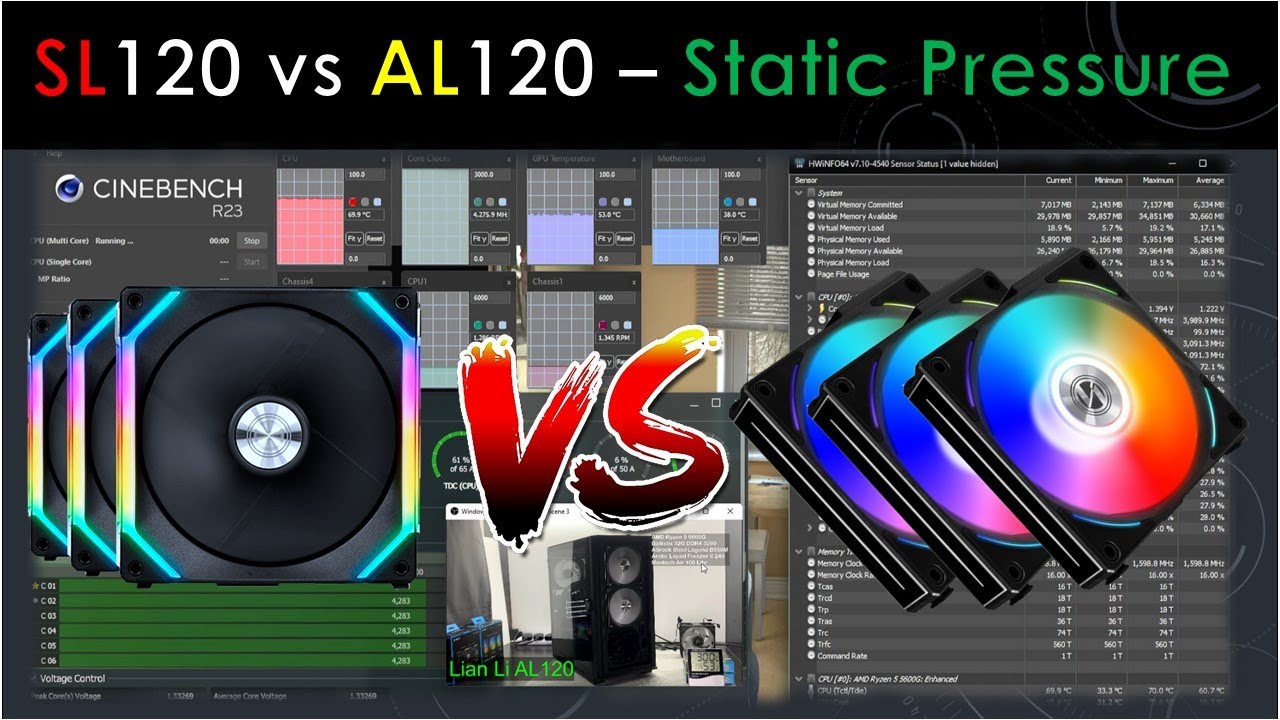 Lian Li SL120 VS AL120 - Static Pressure - YouTube