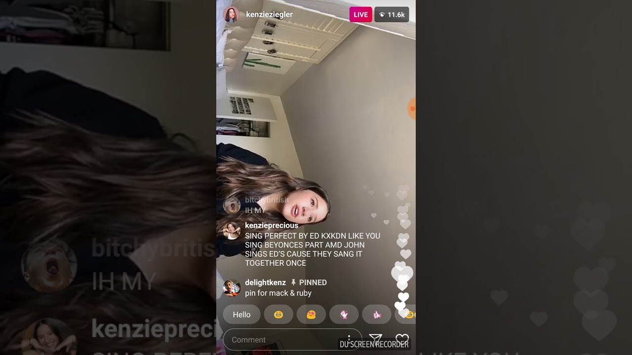 KENZIE ZIEGLER SINGING ON LIVESTREAM - YouTube