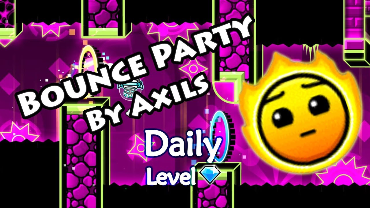 Geometry Dash - Bounce Party (By Axils) ~ Daily Level #335 [All Coins] - YouTube
