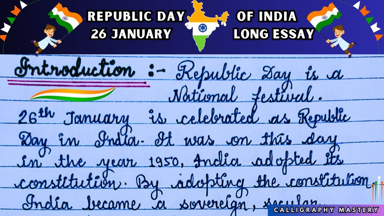 Essay writing on Republic Day in English || 26 January essay with ...