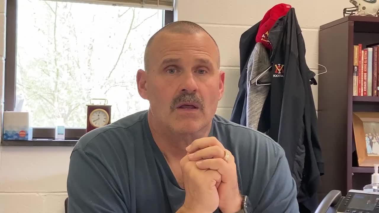 VMI coach Danny Rocco discusses spring practice - YouTube