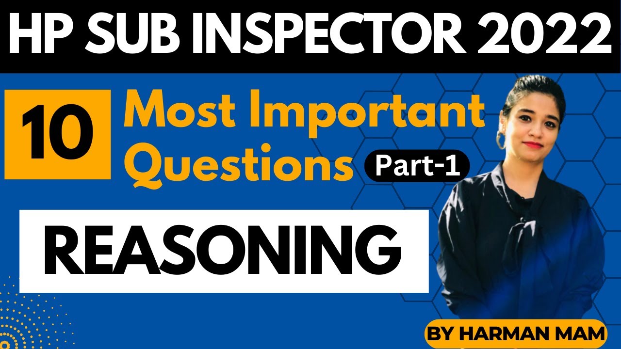 10 Most Important Questions (Part - 1) | Reasoning | HP Sub Inspector ...