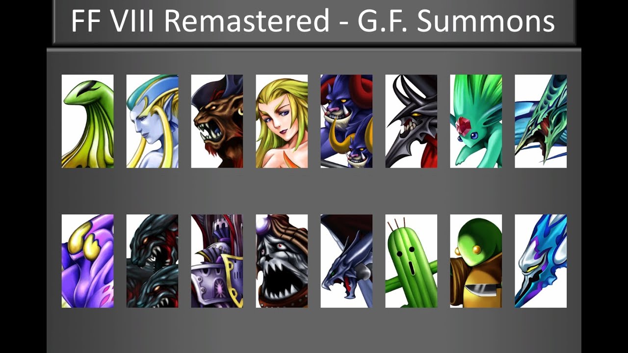 Final Fantasy VIII Remastered - Junctionable Guardian Force Summons ...