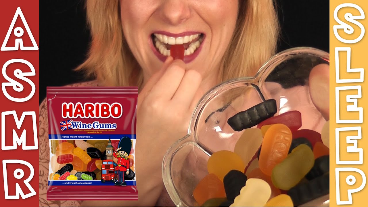 ASMR Satisfying Chewy Soft Candy Eating - Haribo WineGums - ASMR Sleep ...