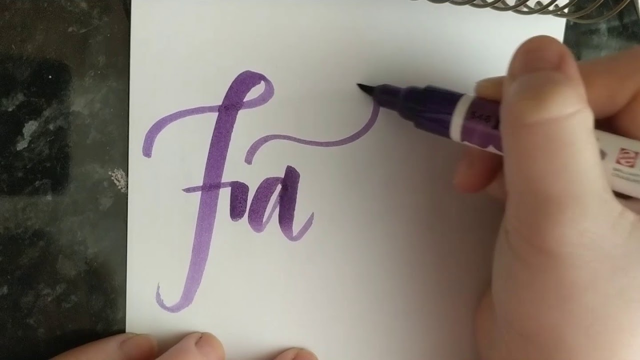 Fabiola - modern calligraphy name - YouTube