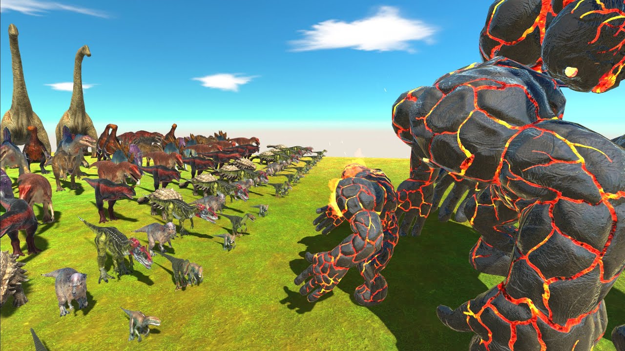 Dinosaurs Attack 5 Level LavaBoy - Animal Revolt Battle Simulator - YouTube