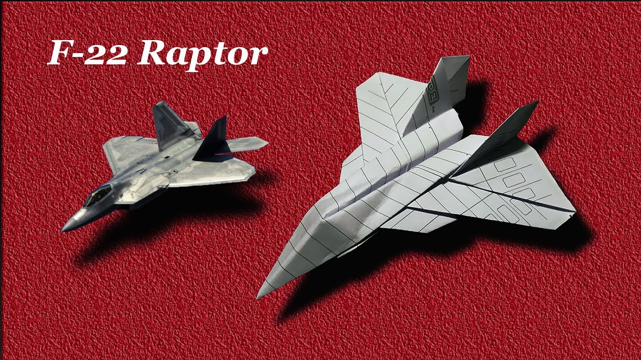 Membuat Origami Pesawat Jet Kertas F-22 Raptor - YouTube