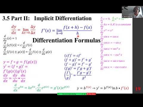 Section 3.5 The Chain Rule Part 2 Implicit Diffrentiation Related rates ...