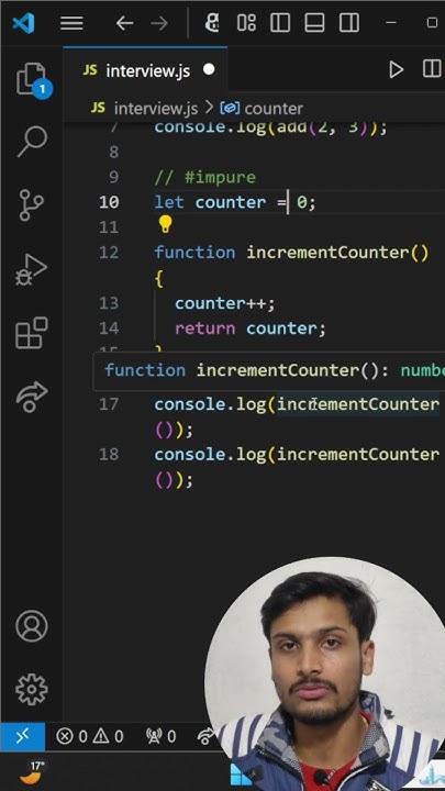 Javascript Interview Question - pure & impure function #interview # ...