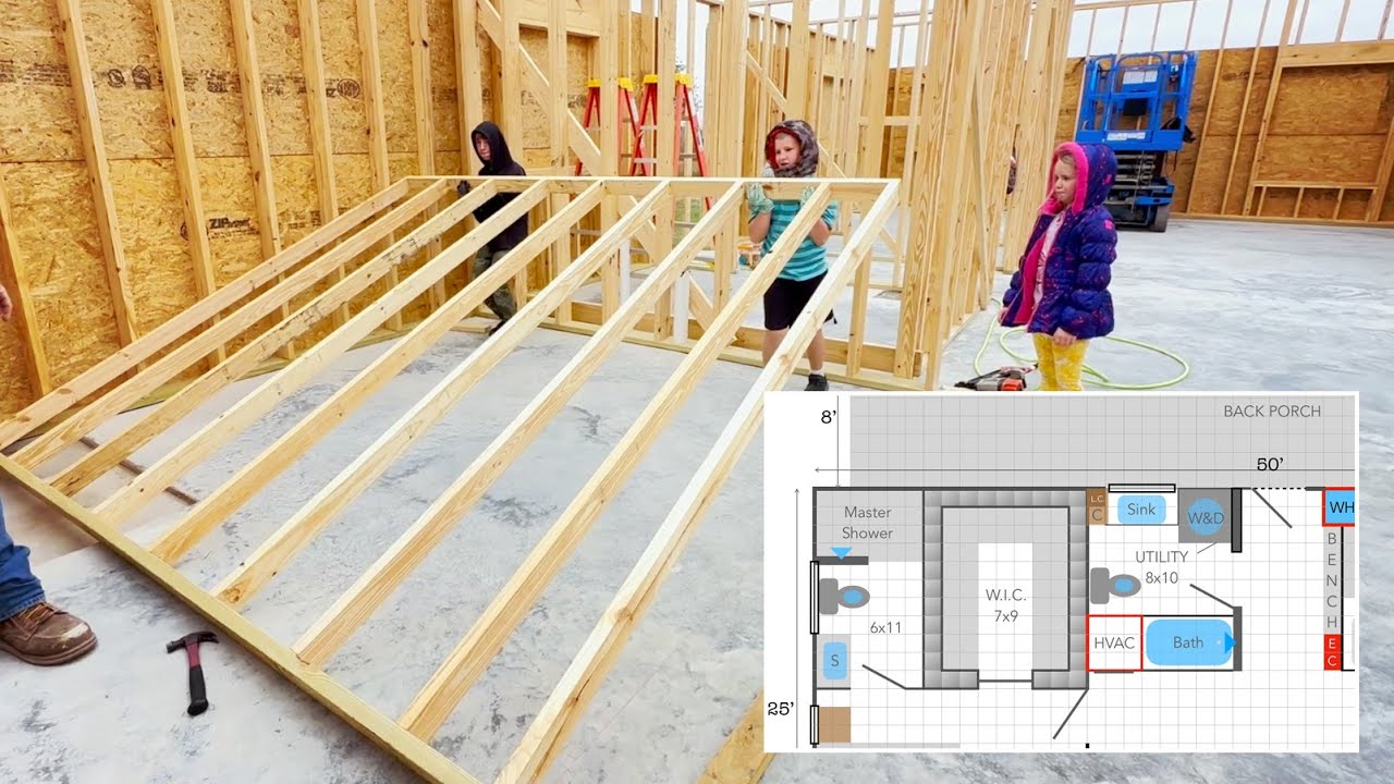 Framing Utility, Master Bath, & Walk-In Closet (Safe Room) Walls ...
