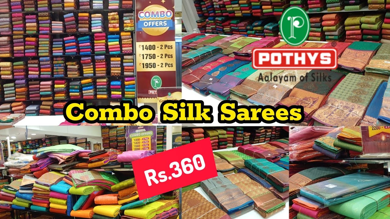 Tnagar Pothys 1+1 Combo Silk Sarees Rs.360 2 Pcs Summer Sarees Offer ...