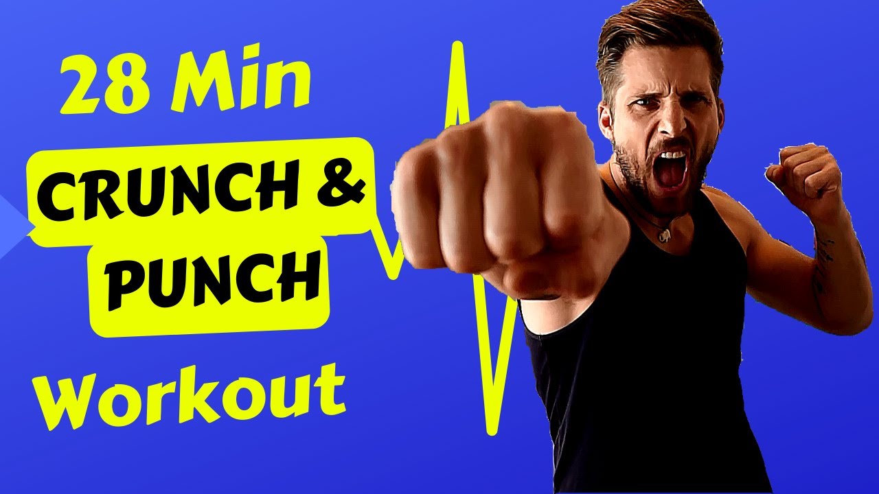 28 min Crunch and Punch - fat burning cardio workout - YouTube
