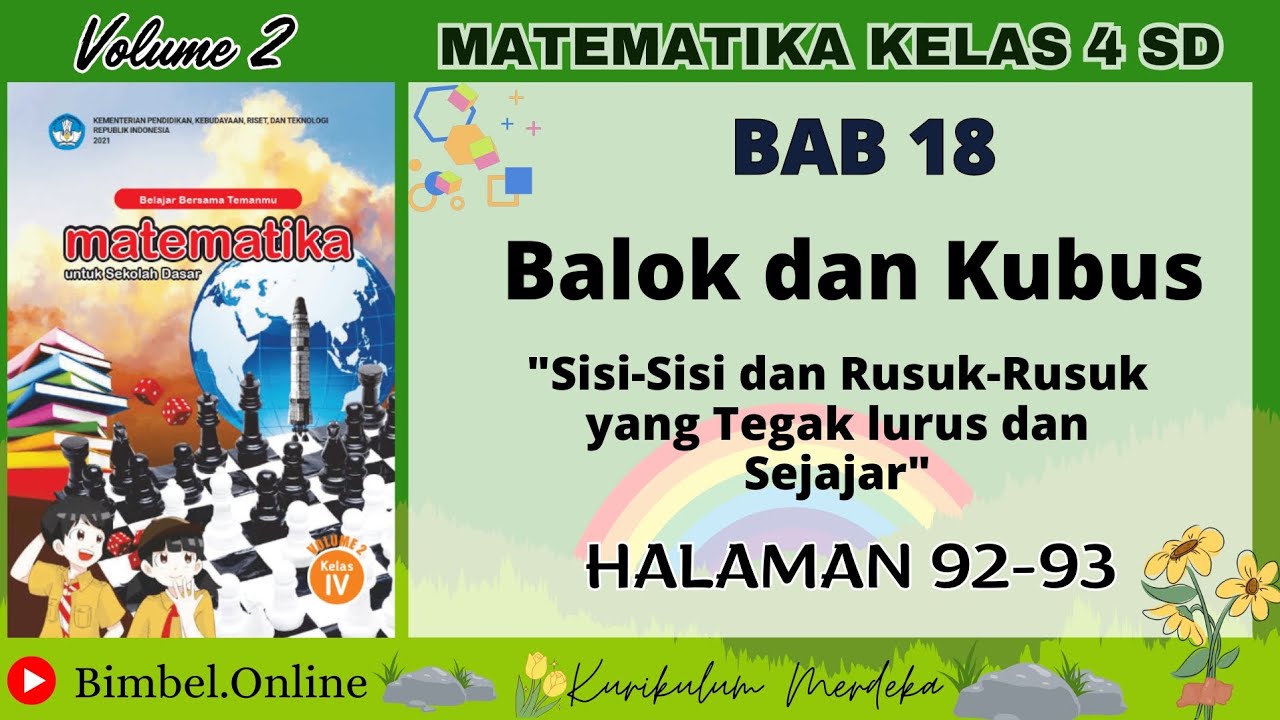 Matematika Kelas 4 Bab 18 : Sisi dan Rusuk yang Tegak Lurus Halaman 92 ...