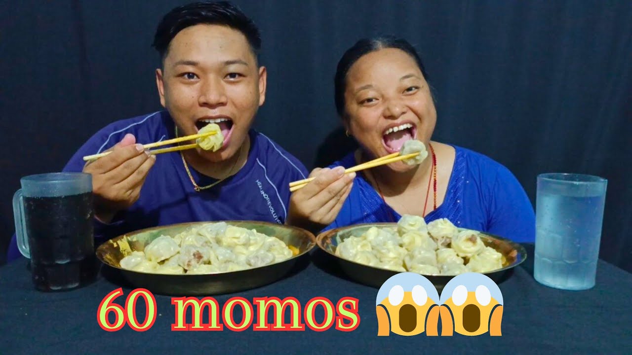 60 Buff momos eating challenge with chopstick 🤩Eating juicy Buff momo# ...