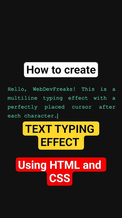 🔥 Simple and Realistic Typing Animation in Pure HTML, CSS & JS – Web Dev Hack! #webdevfreak # ...
