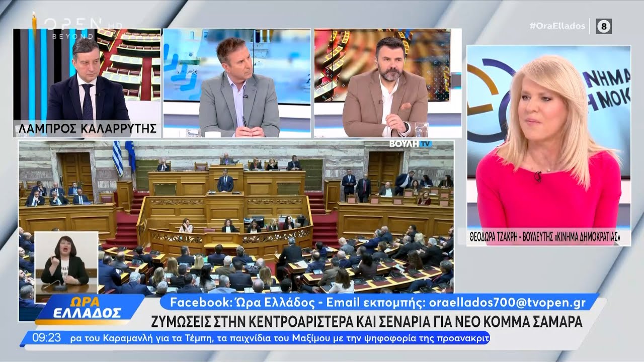 Η Βουλευτής Θεοδώρα Τζάκρη απο το Κίνημα Δημοκρατίας στην «Ώρα Ελλάδος ...