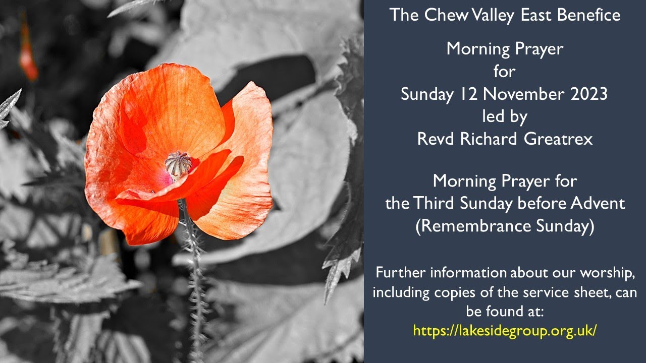 Morning Prayer for the Third Sunday before Advent (Remembrance Sunday ...