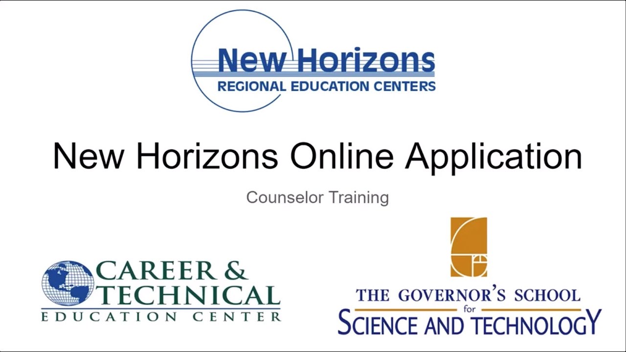 New Horizons Application Counselor Training - YouTube