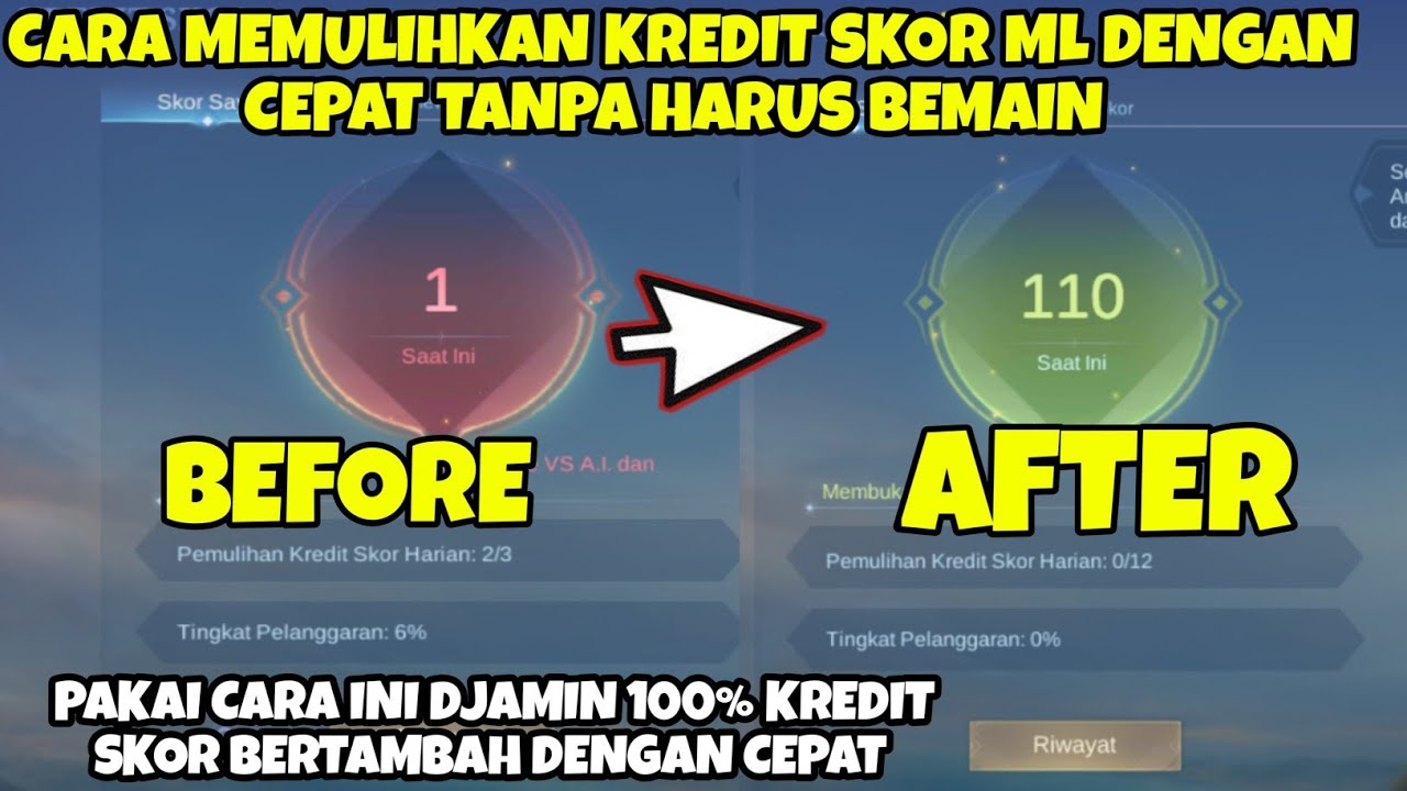 CARA CEPAT MENAIKKAN KREDIT SKOR MOBILE LEGEND 2023 | CARA MEMULIHKAN KREDIT SKOR ML - YouTube