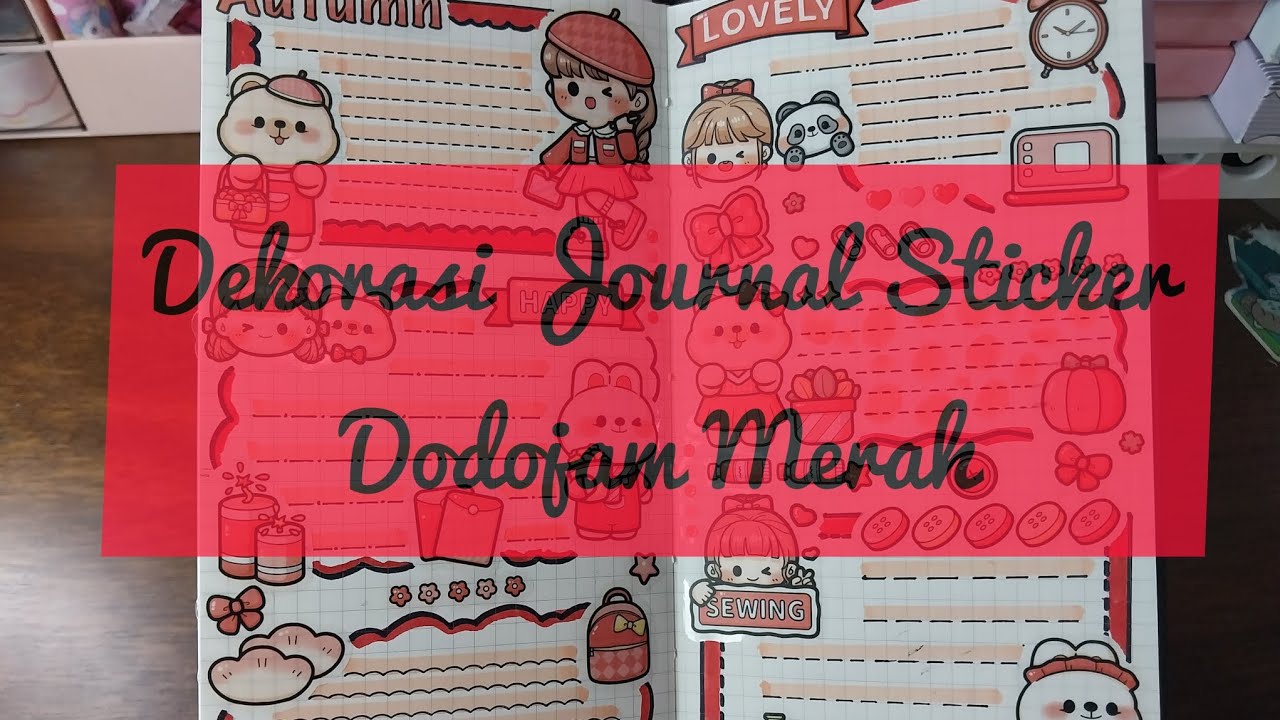 Dekorasi Journal Sticker Dodogirl Merah | Jurnal Stiker | Stiker ...