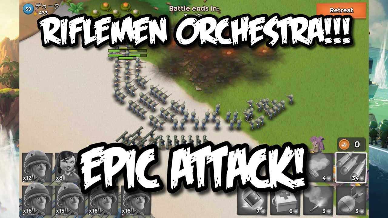 Boom Beach - Orchestra Riflemen Attack?! | Boom Beach Heavy/Zooka ...