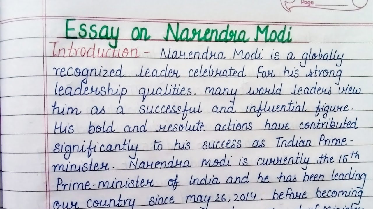 Essay on Narendra Modi in English | Narendra Modi Essay in English ...