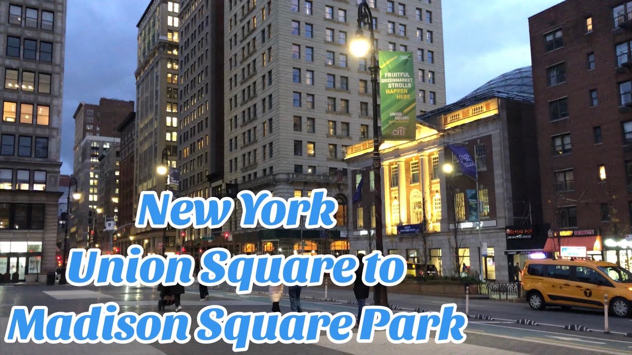 New York tour walking from Union Square to Madison Square Park electric ...