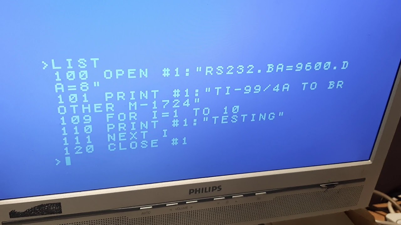 Dot matrix printer Brother M-1724 on TI-99/4A via serial RS232 ...