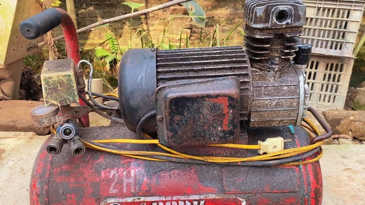 Old Air Compressor Machine Restoration // Restore Complete Classic Air ...