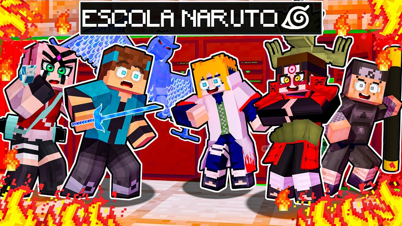 OS HOKAGES INVADIRAM a ESCOLA de NARUTO no Minecraft! - YouTube