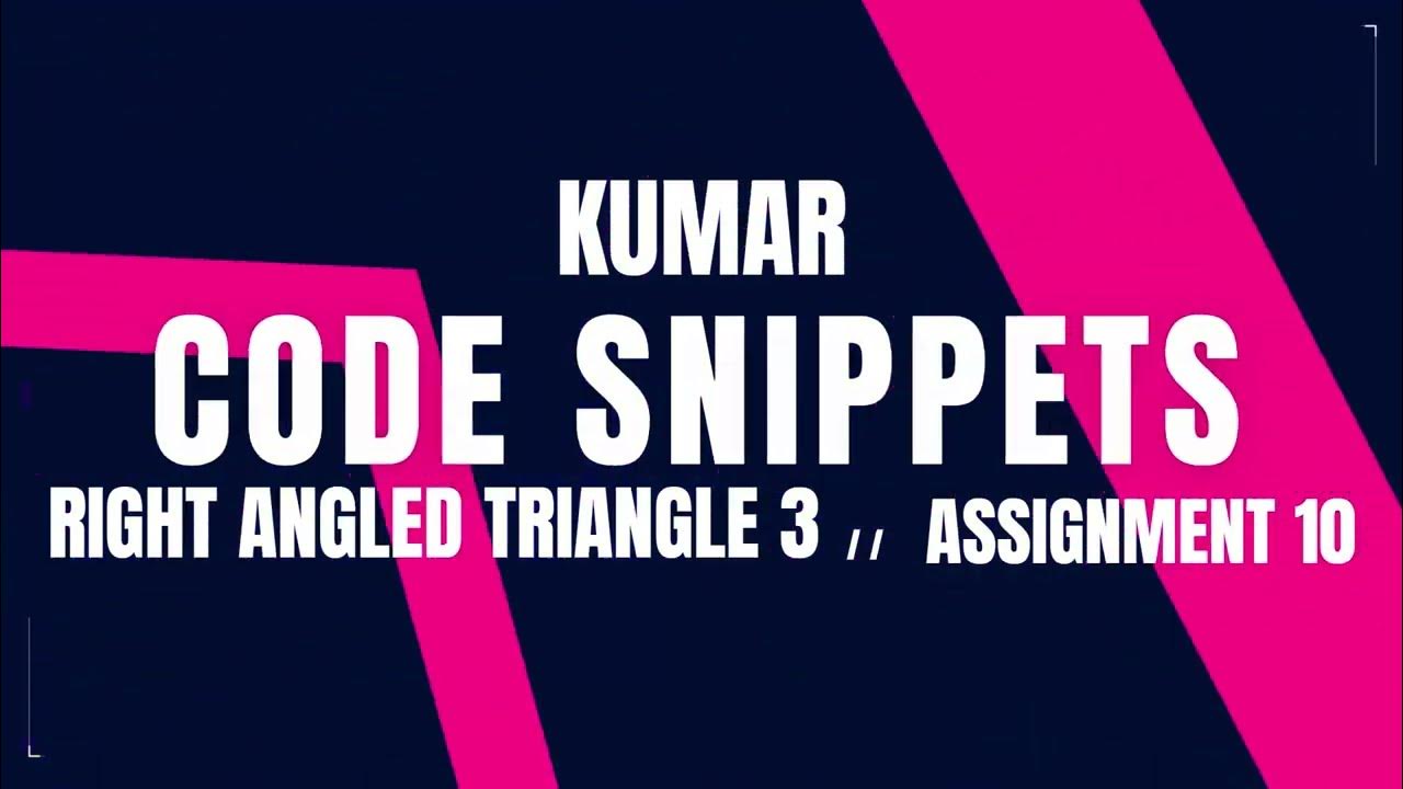 Right Angled Triangle 3 | Assignment 10 | CCBP | NxtWave CCBP 4.0 Telugu | Python | Python ...