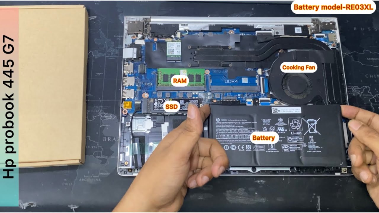 Hp probook 445 G7 battery replacement. How to change hp probook 445 G7 ...