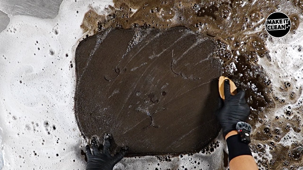 Amazing Dirty Teddy Bear Rug, Carpet Cleaning Satisfying ASMR. Cleaning ...