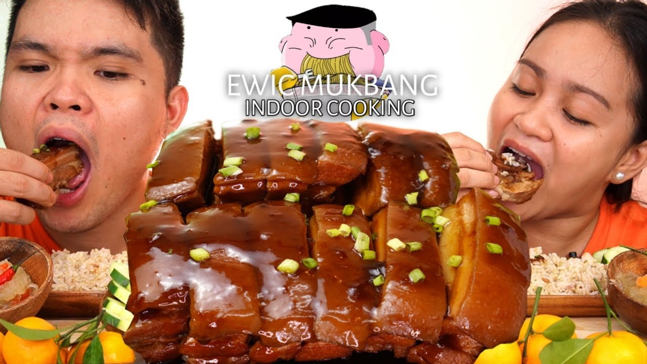 INDOOR COOKING | BRAISED PORK BELLY Mukbang | Filipino Food Mukbang ...
