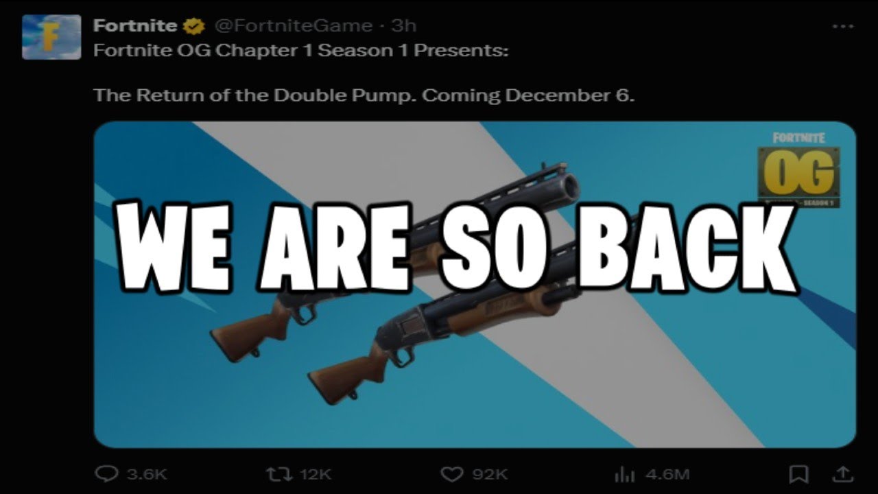 DOUBLE PUMP RETURNS in Fortnite OG Chapter 1 Season 1!!! 🔥🔥 (OFFICIAL ...