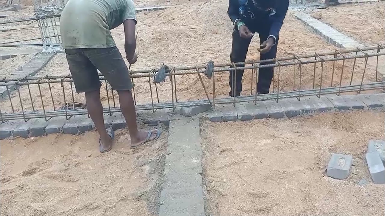 Amazing plinth beam rod binding - YouTube