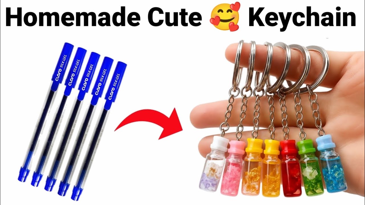 How to make Keychain from waste materials /Homemade glass keychain/DIY ...
