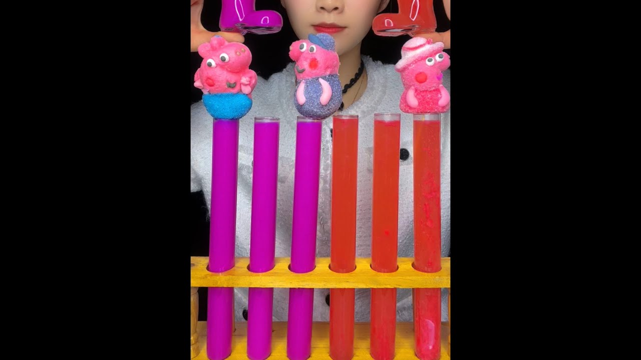 ASMR DRINKING So Lovely Colorful Candy EMOJI Eating Show #asmr #eating ...