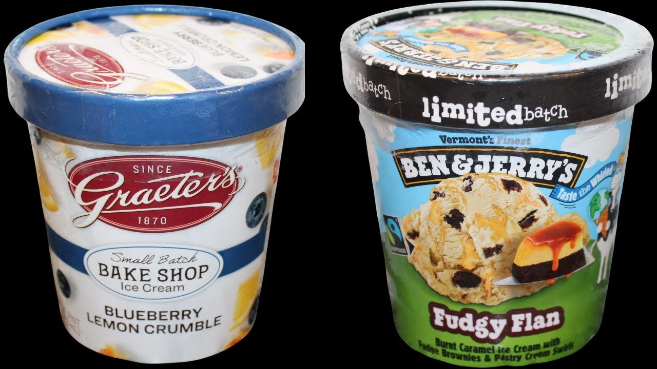 Graeter’s Blueberry Lemon Crumble and Ben & Jerry’s Fudgy Flan Ice ...