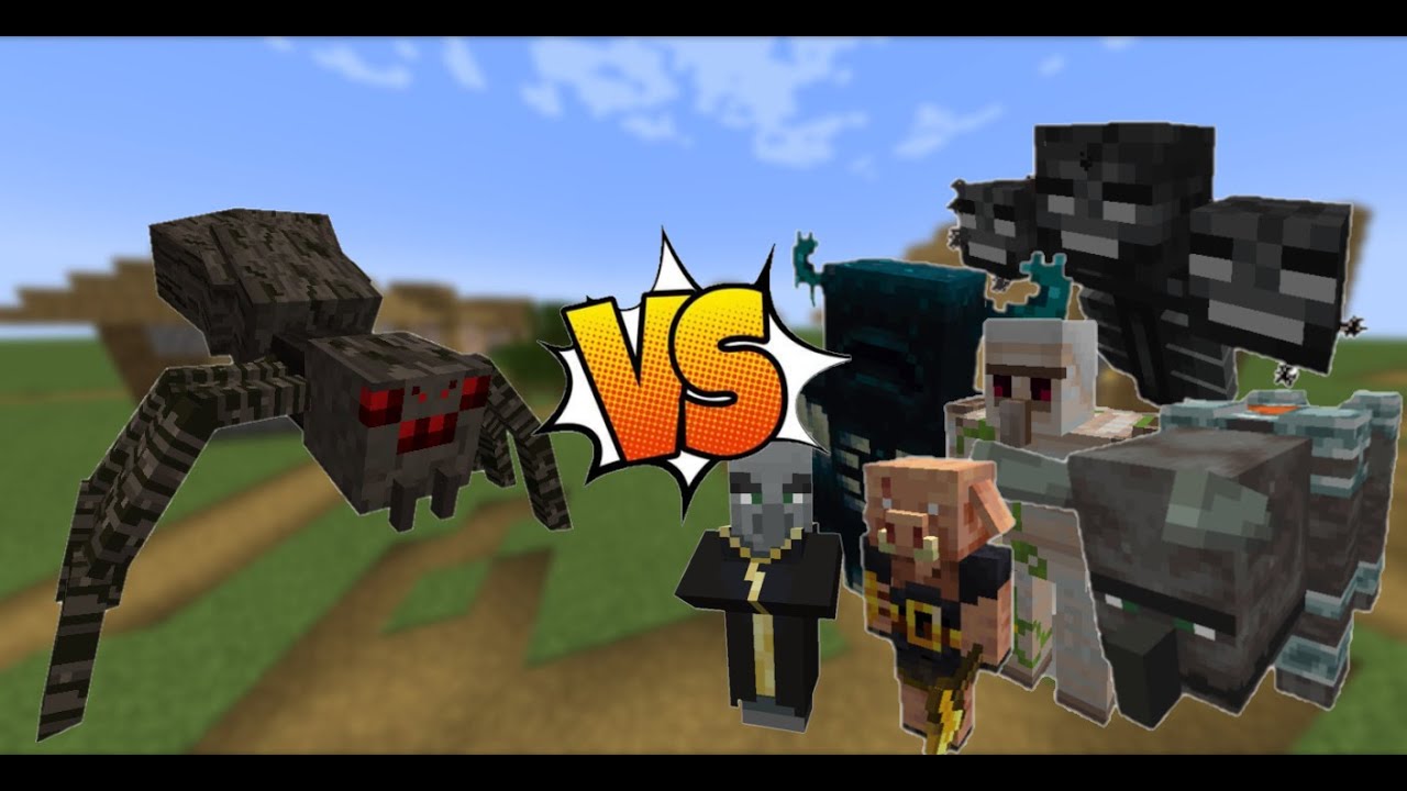 Mutant Spider VS Mobs MINECRAFT - YouTube